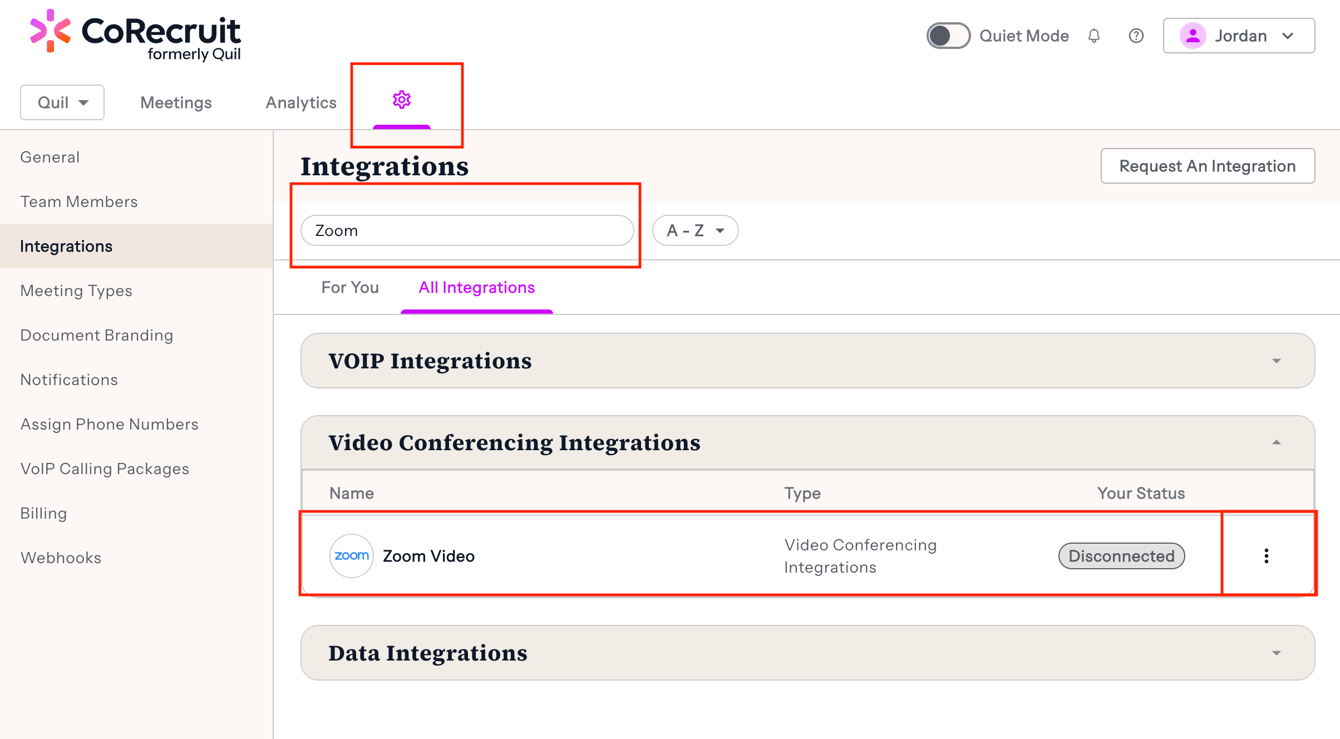 Zoom Meetings Integration